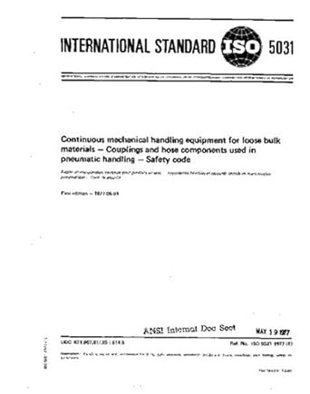 ISO 5031:1977, Continuous mechanical handling equipment for loose bulk materials - Couplings and ...
