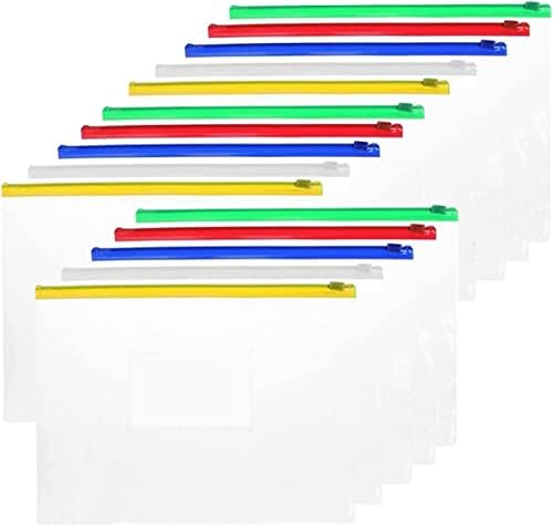 20Pcs A4 Zip Wallet Transparent File Bags File Folders Zip Bags 20PCS ...