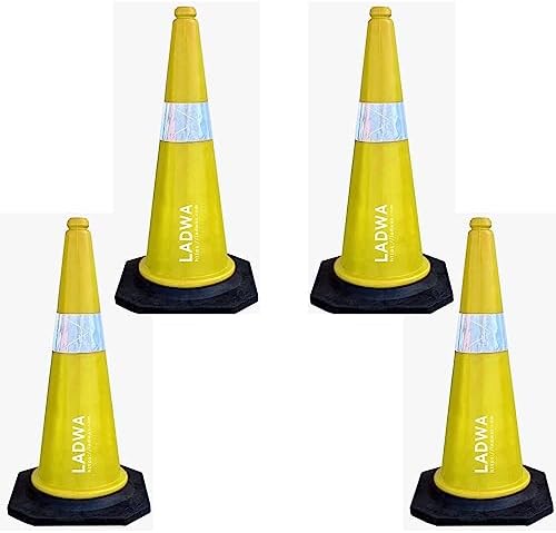 LADWA Industrial Accident Road Safety Cone Pack of 4, 750mm, 4 Traffic ...