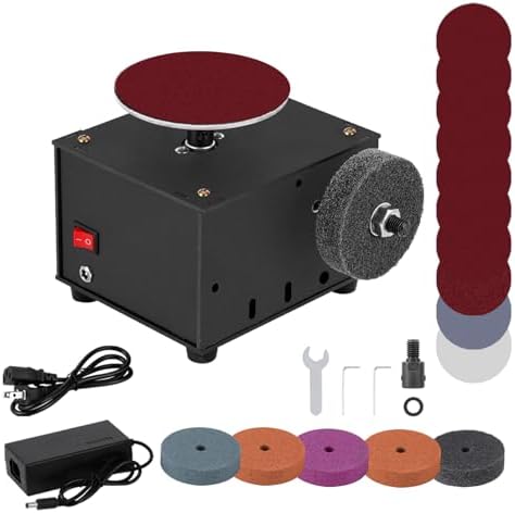 3-in-1 Mini Bench Grinder Polisher, Benchtop Disc Sander, Seven Speed ...
