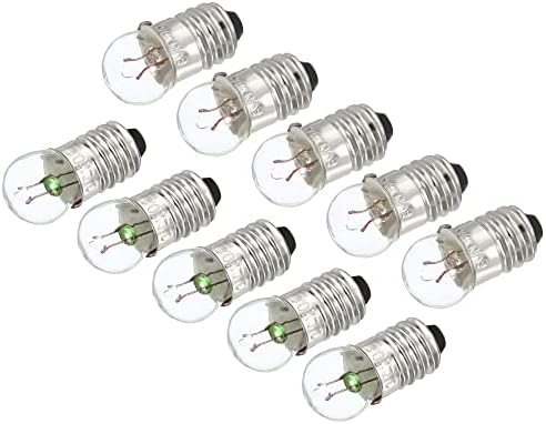 sourcing map E10 Screw Base Miniature Bulbs 6V/6.2V Warm Yellow Light ...