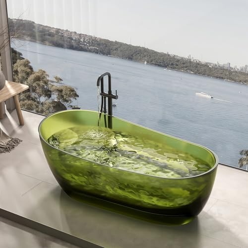 72" Edeyeu Freestanding Bathtub - Modern Minimalist Soaker Tub with ...