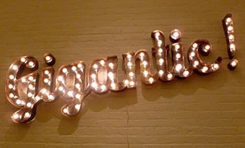 Amazon.com: Black Iron Torched Cursive Lighted Marquee Letters Sign - A ...
