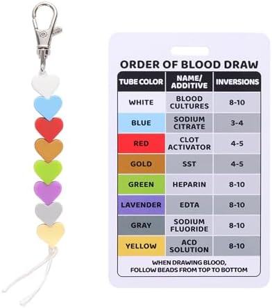 Order of Blood Draw Beads with Reference Card, Order of Blood Draw ...
