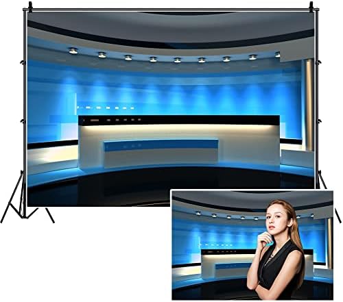 Amazon.com : Leyiyi 12x8ft News Broadcast Hall Backdrop Reception Desk ...