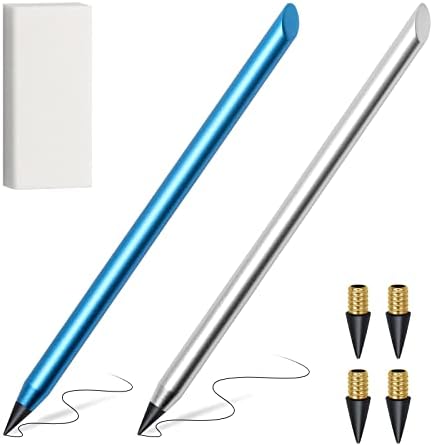 Amazon.com : 4 Pcs Metal Inkless Pen Set Eternal Pencil Everlasting ...
