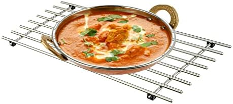 KHAPALWAK Stainless Steel Trivet with Rubber Feet, Heat-Resistant Steel ...