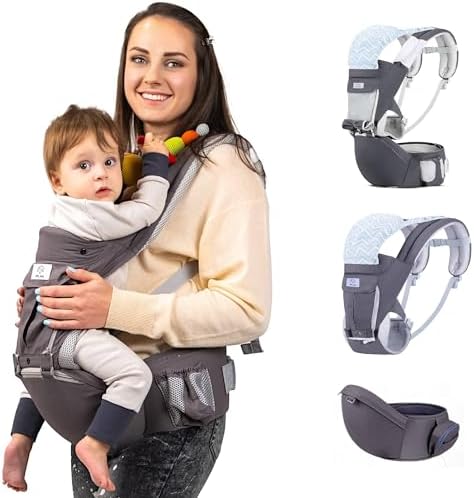 Amazon.com: Little Aura Ergonomic Baby Carrier, 6-in-1 Baby Carrier ...
