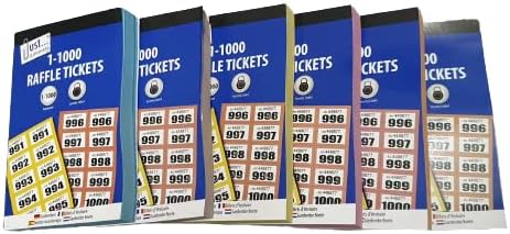 CareStarz Raffle tickets books 1-1000 - 6 x Books of cloakroom tickets ...