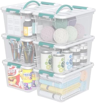Amazon.com - Vcansay 14 Quart Clear Storage Boxes with Handles, Plastic ...