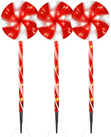 Amazon.com : Christmas Lollipop Pathway Lights with 8 Flashing Lighting ...