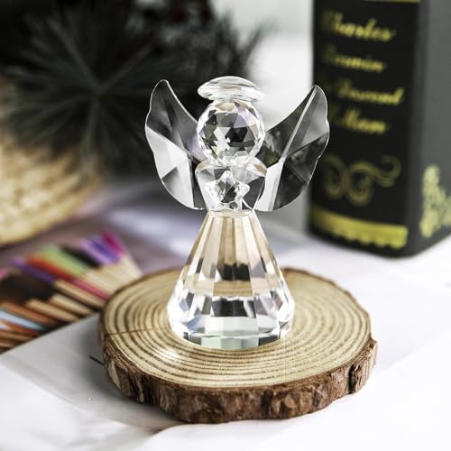 Amazon.com: LOULIQIGIFT 3’’ Crystal Guardian Angel Figurine Collectible ...