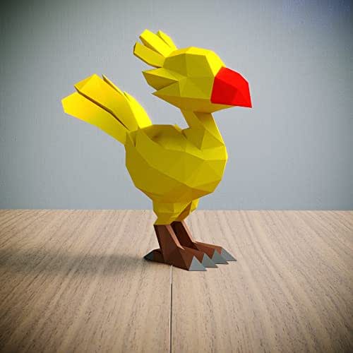 Yona DIY Chocobo Papercraft kit, Abstract Low Poly Animal DIY kits ...