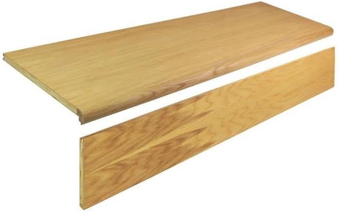 Solid Oak Stair Cladding Kit - Tread: 0.88m x 255mm x 20mm, Riser: 0 ...