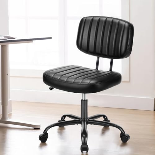 Amazon.com: OLIXIS Small Armless Office Desk Chair with Wheels and Low ...