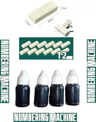 Dinojames 6 Digit Numbering Machine Ink Pads 30x10mm & Numbering Ink ...