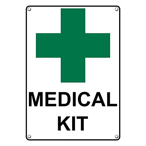 Amazon.com: Weatherproof Plastic Vertical Medical Kit Sign with English ...