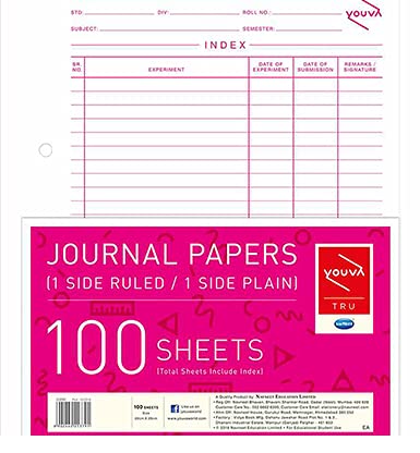 Navneet Youva Journal Paper 1 Side Ruled and 1 Side Plain 100 Sheets ...