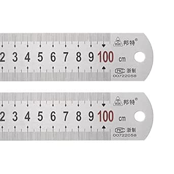 HARFINGTON 2pcs Stainless Steel Ruler 40-inch/100cm Metal Rulers 1.5 ...