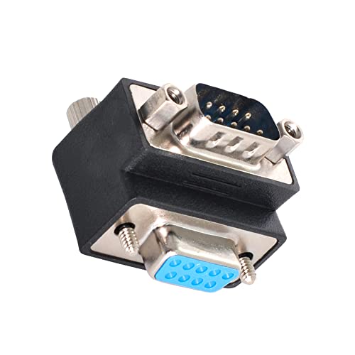 NFHK D-Sub RS232 9Pin DB9P Male to Female Up Angled 90 Degree Extension ...