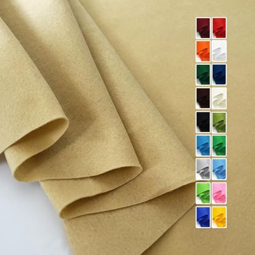 Amazon.com: Tan Felt Fabric 36" X 36"(1 Square Yard), 1.6mm Thick Soft ...