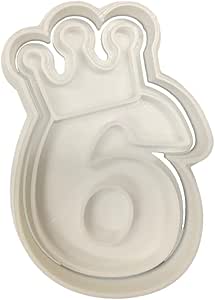Amazon.com: The Cookie Cutter Hub 9cm Crown Number 6 Cookie Cutter and ...
