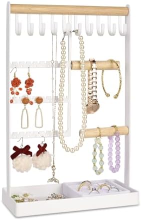 Amazon.com: Mightree 4-Tier Jewelry Organizer Stand with Velvet Ring ...