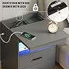 Amazon.com: Nightstand with Gun Drawer, Charging Bedside Table with USB ...