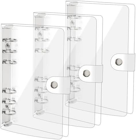 Amazon.com : 3 Pack A5 A6 B5 Round Ring Binder Cover 6-Ring 9-Ring PVC ...