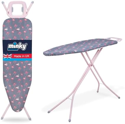 Minky Ironing Board Flamingo Pink, Large Ironing Board, 122 x 38cm Iron ...