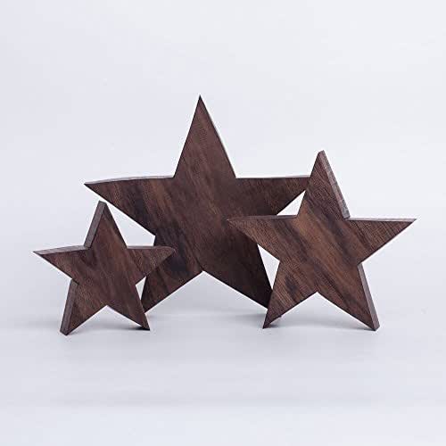 Woods 3 Nussbaum Holzsterne I Dekoration aus Holz handgefertigt in Bayern I Holzsterne zum ...