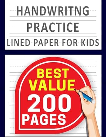 Handwriting Practice Lined paper for kids: 200 Blank lined writing ...
