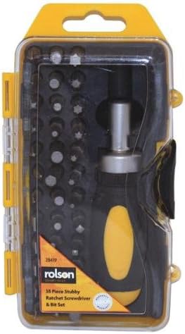 Rolson 38piece Stubby Ratchet Screwdriver and Bit Set : Amazon.co.uk ...