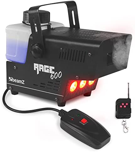 beamz Rage600 Smoke Machine with Wireless Remote Control - 600W Small ...