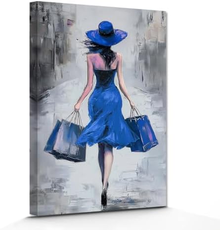 Amazon.com: DOARTDO Fashion Women Canvas Wall Art Girls Room Wall Decor ...