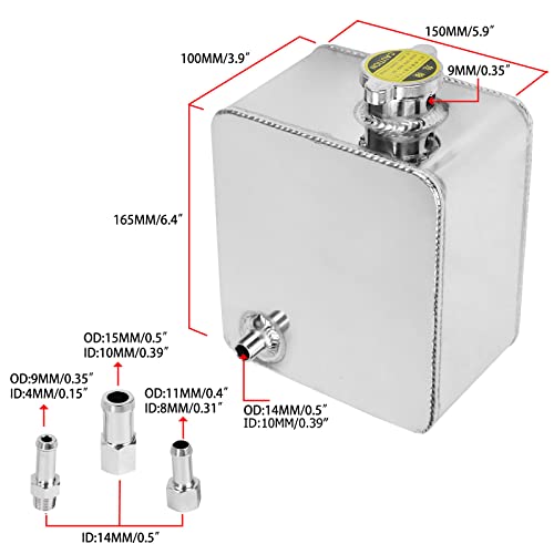 Snapklik.com : 25L Universal Aluminum Coolant Radiator Overflow ...