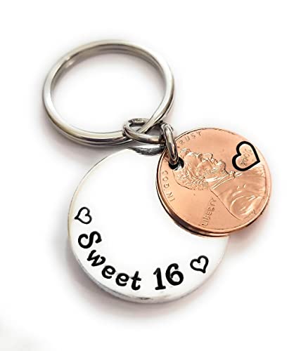 Sweet 16 Happy 16th Birthday Coin Lucky 2006 Penny Key Chain For New ...