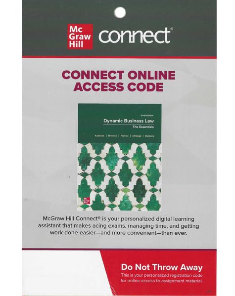 Connect Access Code Card for Dynamic Business Law: The Essentials, 6th ...
