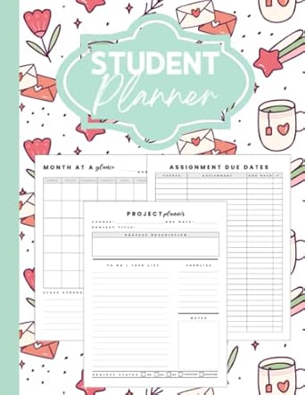 Student Planner Undated: Monthly Calendar, Assignment Tracker, Project ...