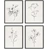 Amazon.com: HAUS AND HUES Grey Floral Wall Art - Set of 4 Plant Posters ...