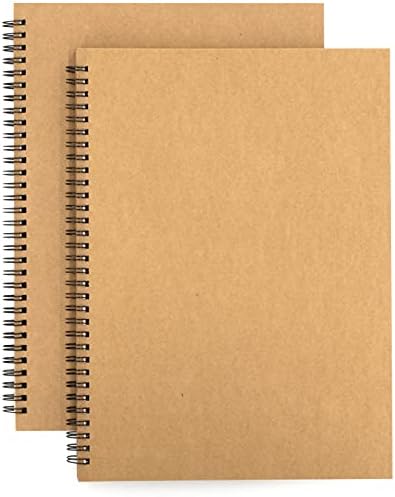 ZMCYN 3 Pack Spiral Notebook A4 Kraft Cover Notebooks, Wirebound ...