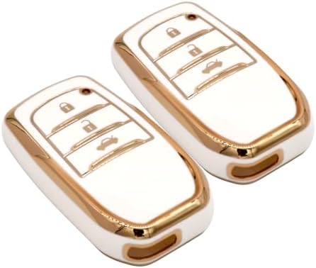 KMH TPU Gold Car Smart Key Cover Compatible for Toyota Fortuner, Innova ...