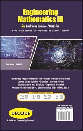 Amazon.in: Buy Engineering Mathematics- III for SPPU 19 Course (SE - II - Comp./IT - 207003 ...