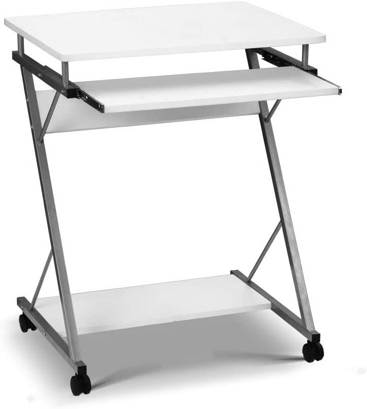 Artiss Computer Desk 60cm White Particle Board Z Shape Steel Frame ...