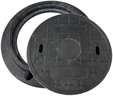 Natotela Round Manhole Cover and Frame 16in, Fiberglass Recessed Solid ...