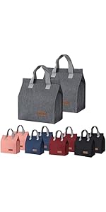 Amazon.com: 2pcs Grey Lunch Bag Insulated, Lunch Box Bag, Reusable ...