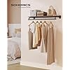Amazon.com: SONGMICS Clothes Rack with Top Shelf, Wall Mounted Clothing ...