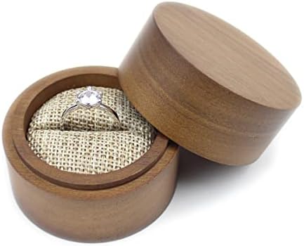 Amazon.com: DSHOM Rustic Wooden Engagement Ring Box, Solid Wood Ring ...