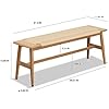 Amazon.com: HOYOC 32" Rattan Bench, 100% Solid Oak Wood Bench with ...