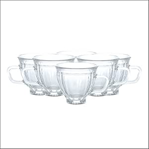 Yera Set of 6 Transparent Cups for Tea and Coffee - 180ml Capacity ...